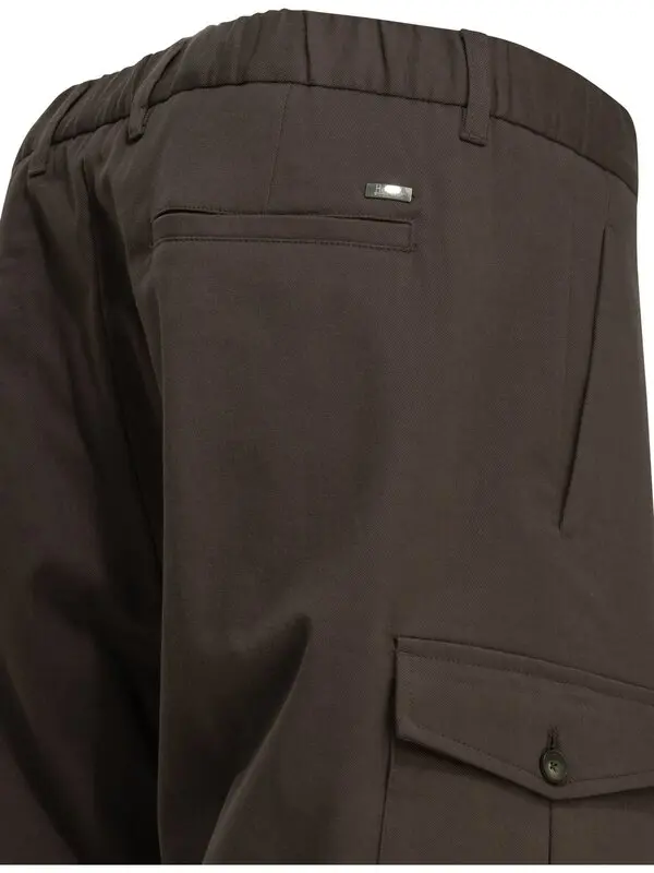 Herno Cotton Cargo Shorts With Drawstring Waist - Brown