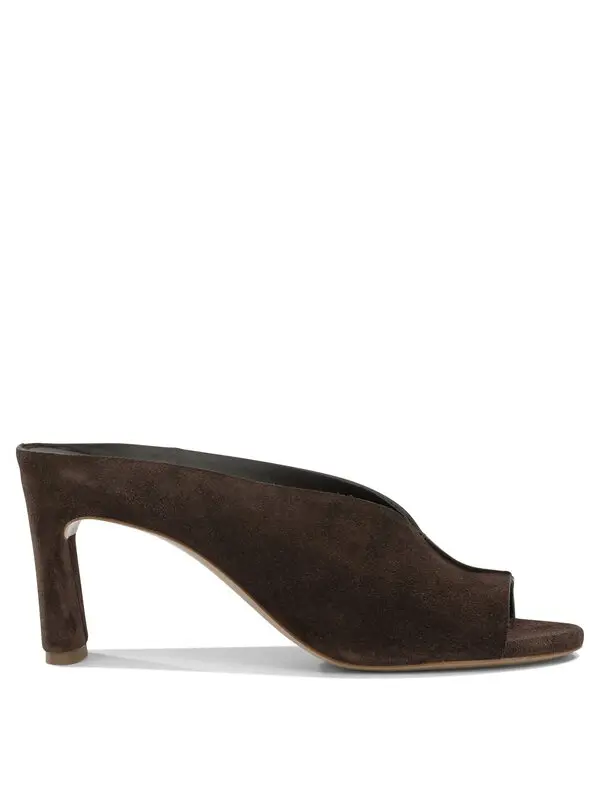 DEL CARLO Heeled Mules - Brown