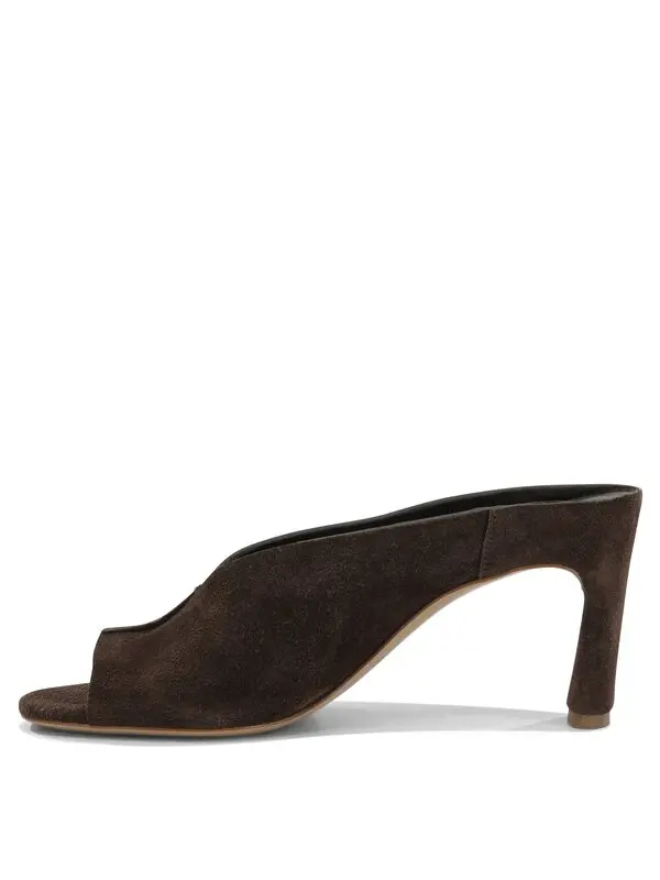 DEL CARLO Heeled Mules - Brown