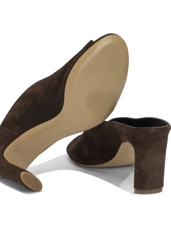 DEL CARLO Heeled Mules - Brown