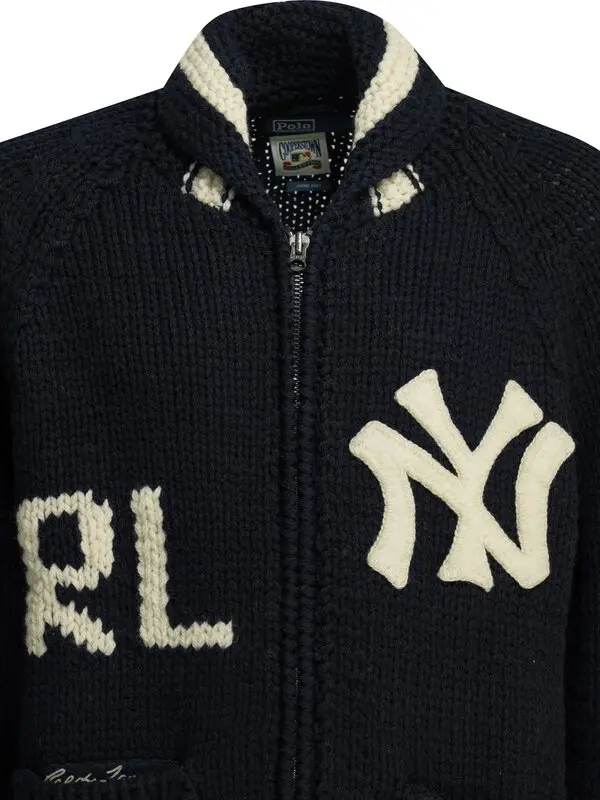 Polo Ralph Lauren X New York Yankees Wool Intarsia Knit Cardigan