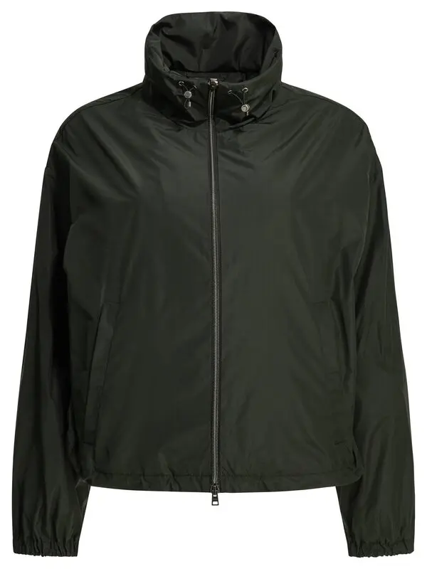 Herno Techno Taffeta Raincoat With Drawstring And Zip Closure