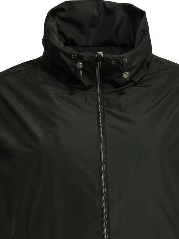 Herno Techno Taffeta Raincoat With Drawstring And Zip Closure
