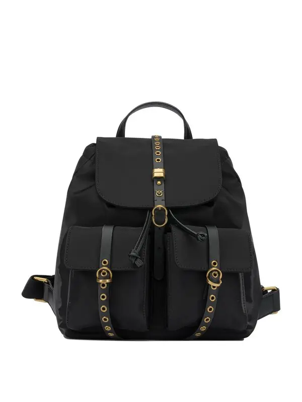 Pinko Backpack With Gold Tone Hardware - Black