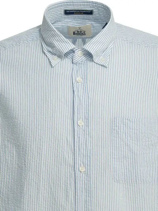 B.D.BAGGIES Bradford Seersucker Striped Casual Shirt