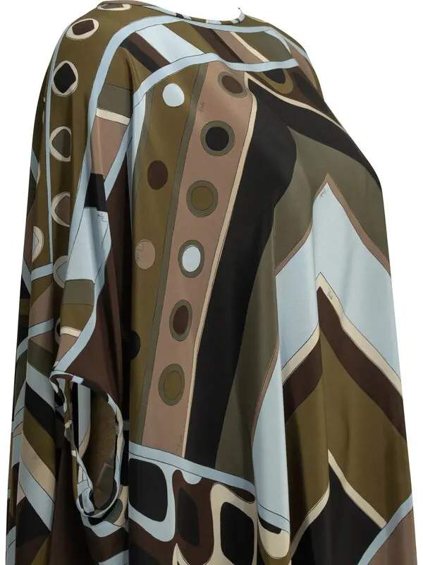 Emilio Pucci Vivara" Silk Crepe De Chine Kaftan Dress