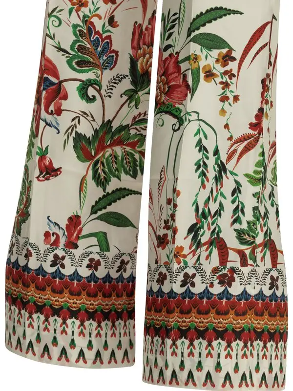 Samantha Sung Printed Silk Trousers - White