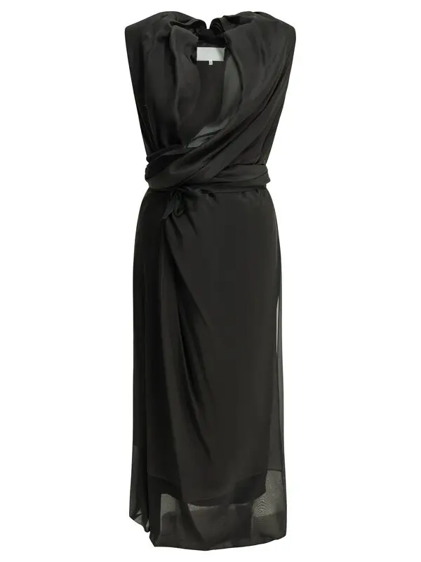 MAISON MARGIELA Draped Silk Midi Dress