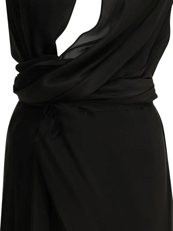 MAISON MARGIELA Draped Silk Midi Dress