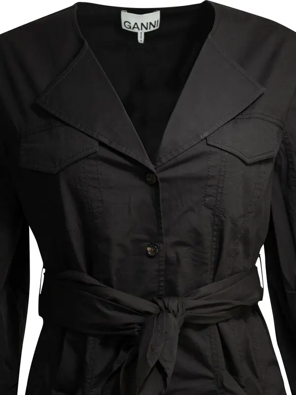 GANNI Short Chemise Dress With Belt