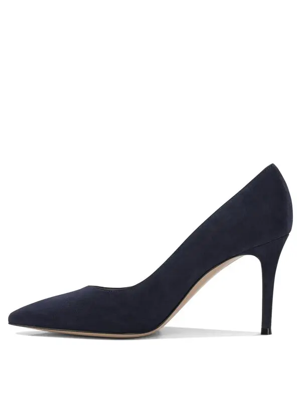 GIANVITO ROSSI 85 Mm Suede Pumps - Blue