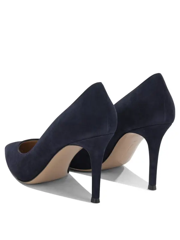 GIANVITO ROSSI 85 Mm Suede Pumps - Blue