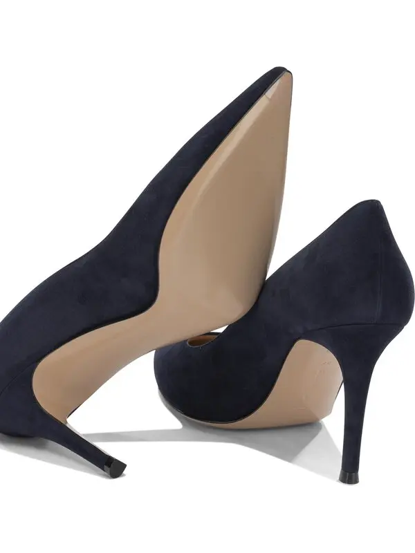 GIANVITO ROSSI 85 Mm Suede Pumps - Blue
