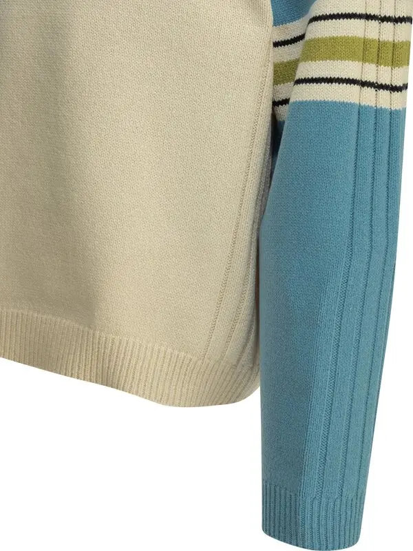 StÜssy Wool And Cotton Blend Knitwear - Light Blue