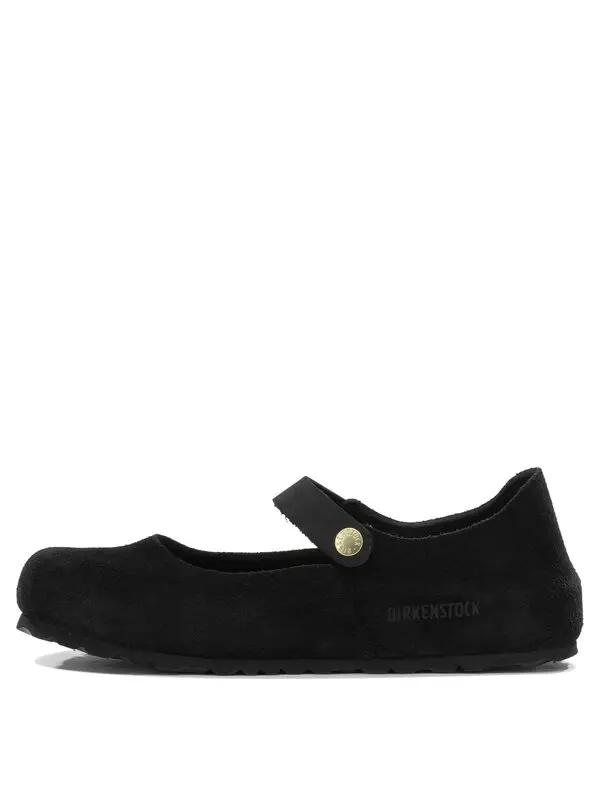 BIRKENSTOCK Mantova Suede Mary Jane Ballet Flats With Adjustable Buckle