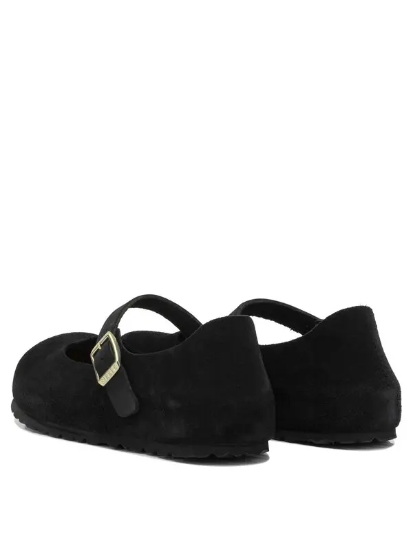 BIRKENSTOCK Mantova Suede Mary Jane Ballet Flats With Adjustable Buckle