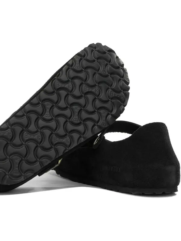 BIRKENSTOCK Mantova Suede Mary Jane Ballet Flats With Adjustable Buckle