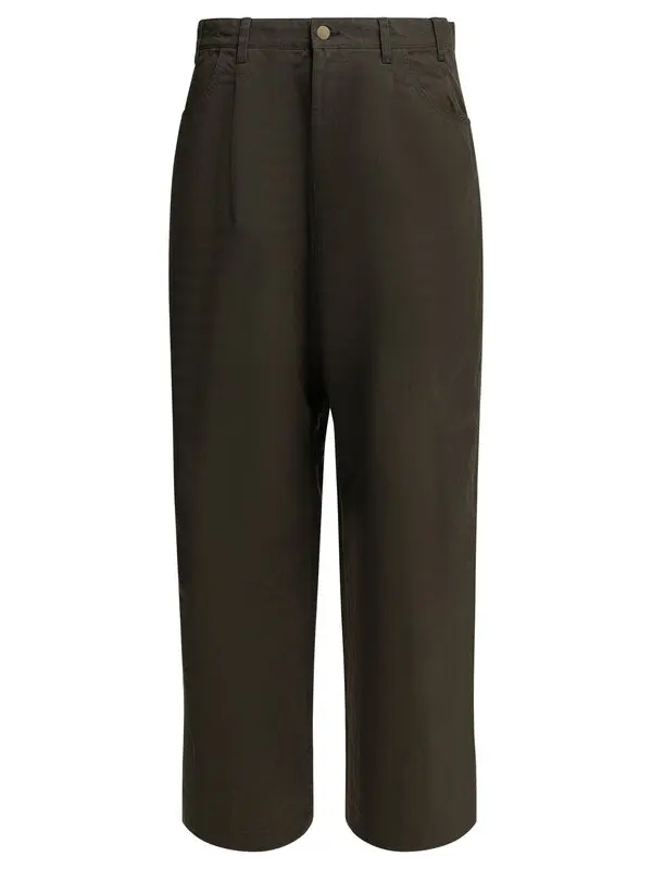 Comme Des Garçons Textured Cotton Cropped Trousers