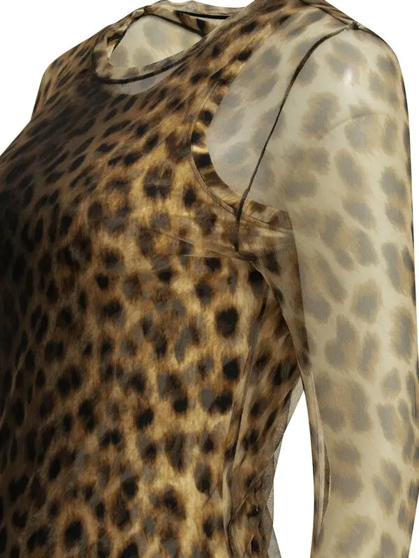 Max Mara Sportmax Fitted Animalier Mesh Top
