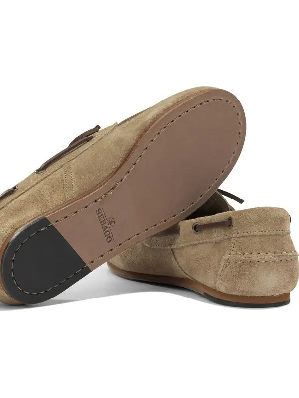 SEBAGO Owen Lace Up Suede Loafers - Beige