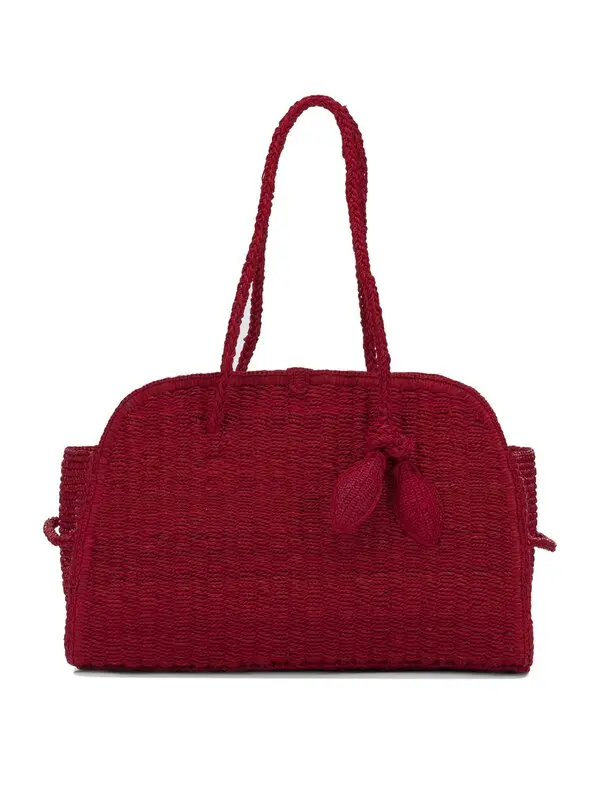 Jacquemus Le Turismo Medium Raffia Handbag - Red
