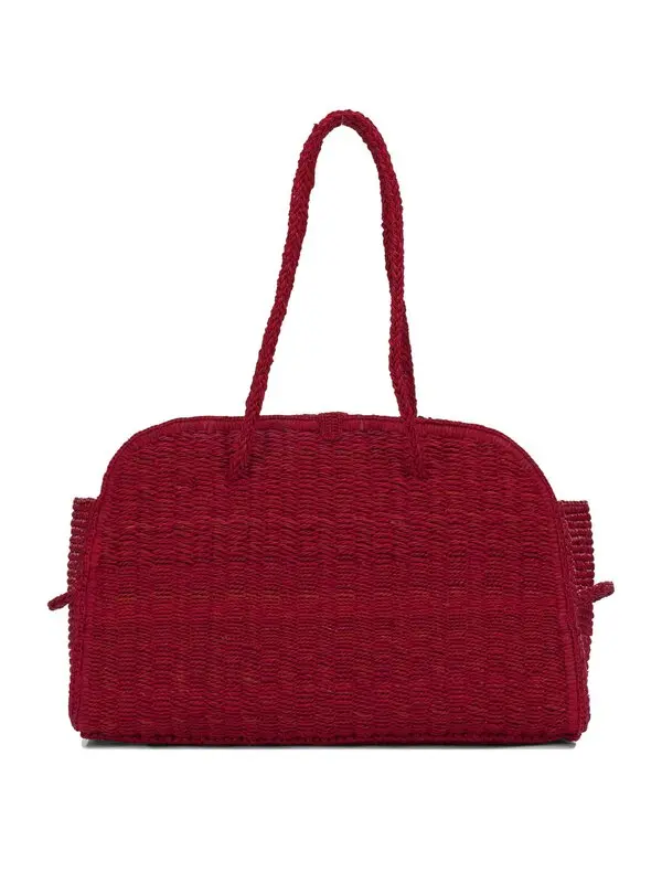 Jacquemus Le Turismo Medium Raffia Handbag - Red