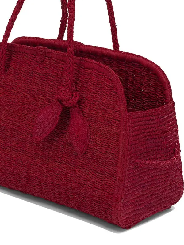 Jacquemus Le Turismo Medium Raffia Handbag - Red
