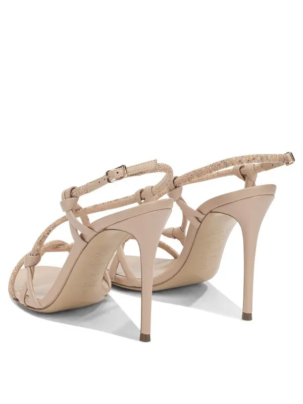 Casadei Leather Sandals With Embellished Straps - Pink