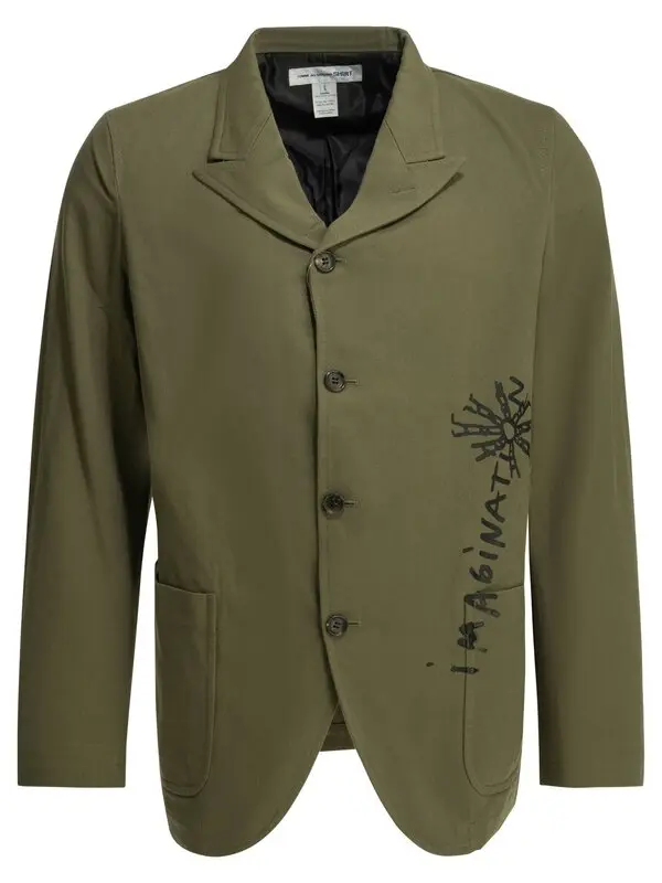 Comme Des Garçons Printed Cotton Blazer