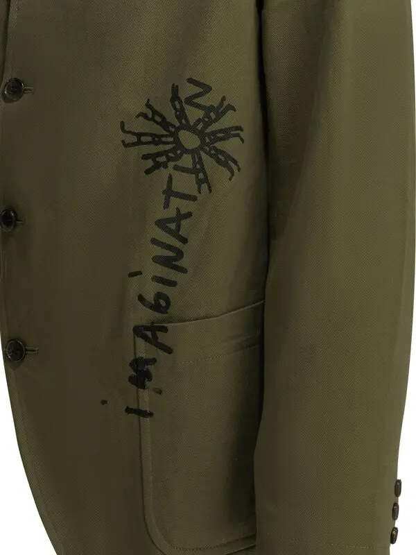Comme Des Garçons Printed Cotton Blazer