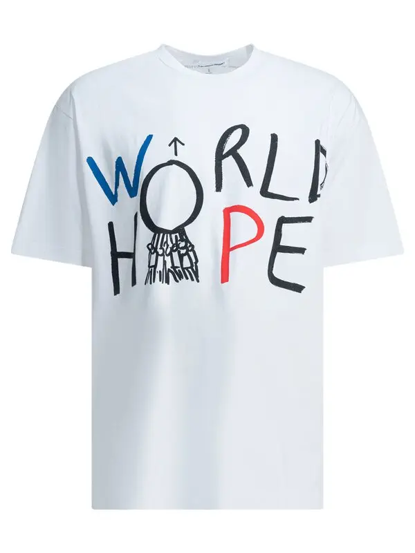 Comme Des Garçons Crew Neck T-shirt With Graphic Print - White