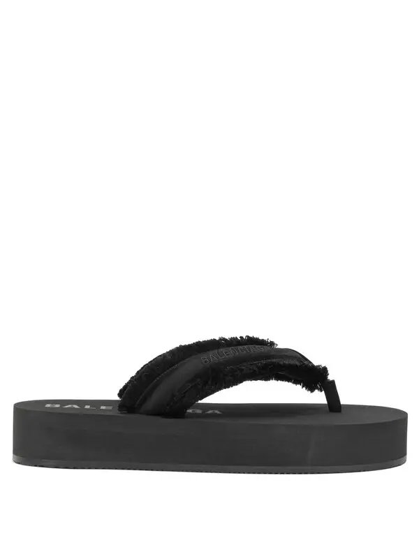 Balenciaga Jet Leg Low Flatform Sandals - Black