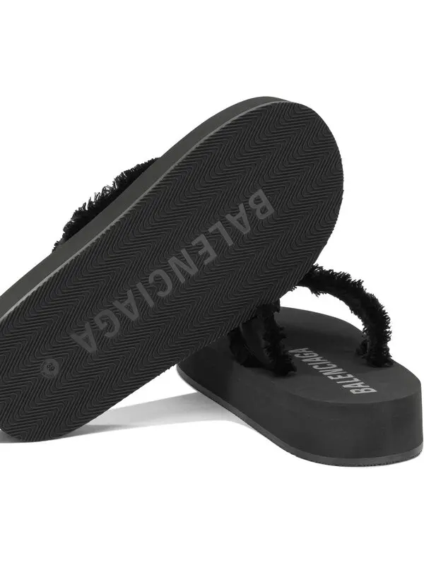 Balenciaga Jet Leg Low Flatform Sandals - Black