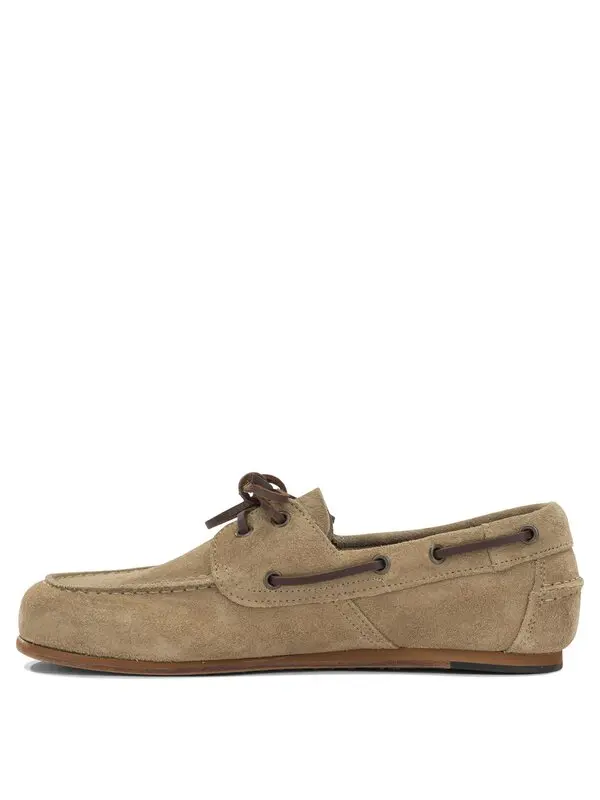 SEBAGO Owen Lace Up Loafers In Italian Suede - Beige