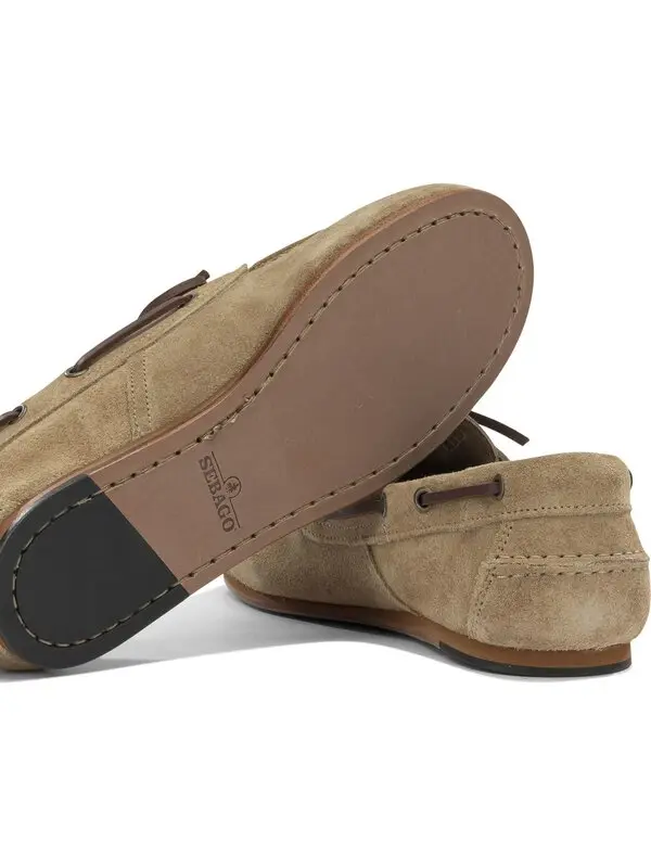 SEBAGO Owen Lace Up Loafers In Italian Suede - Beige