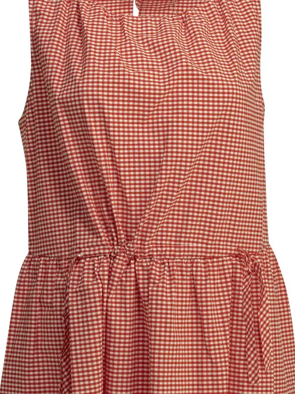 Apuntob Gingham Check Midi Dress