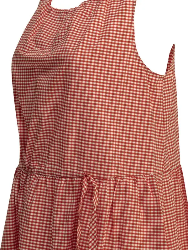 Apuntob Gingham Check Midi Dress