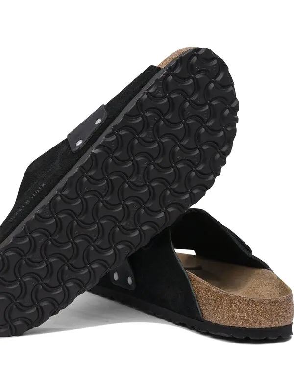 BIRKENSTOCK Kyoto Suede And Nubuck Leather Slides
