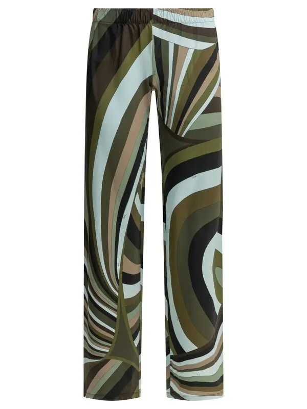 Emilio Pucci Iride Print Relaxed Fit Pants - Green