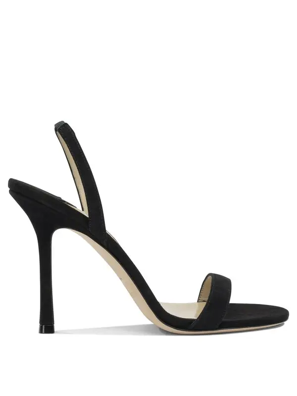 JIMMY CHOO Jenn 100mm Suede Heeled Sandals - Black