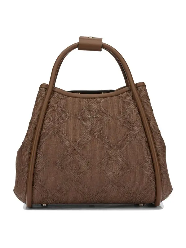 Max Mara Marine" Raffia-effect Handbag - Brown