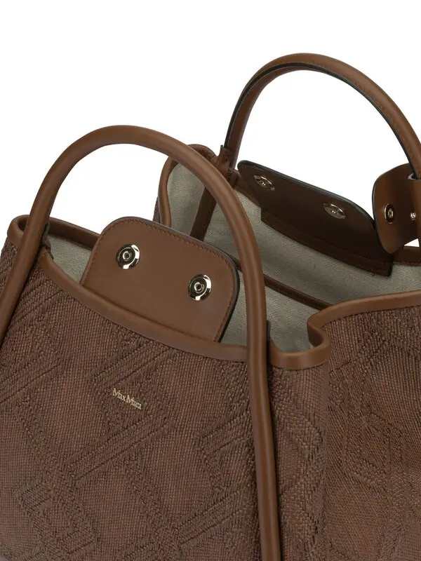 Max Mara Marine" Raffia-effect Handbag - Brown