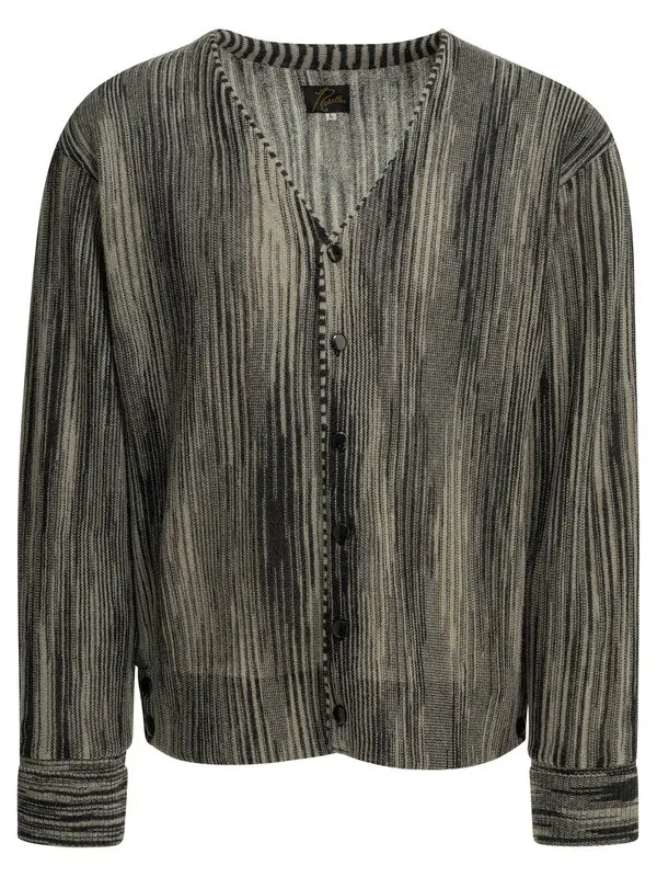 Needles Striped Mohair Blend Cardigan - Black