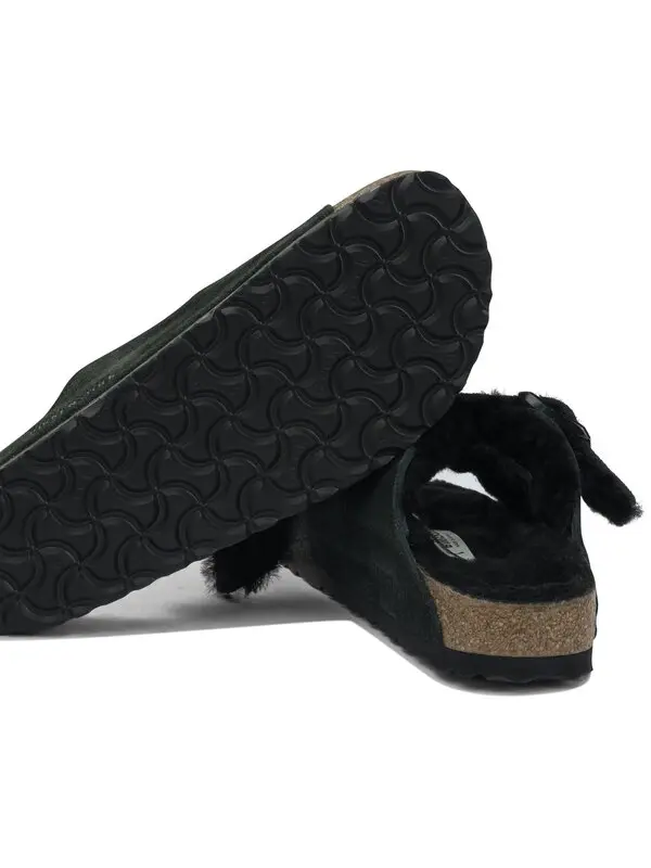 BIRKENSTOCK Arizona Shearling Low Sandals - Black