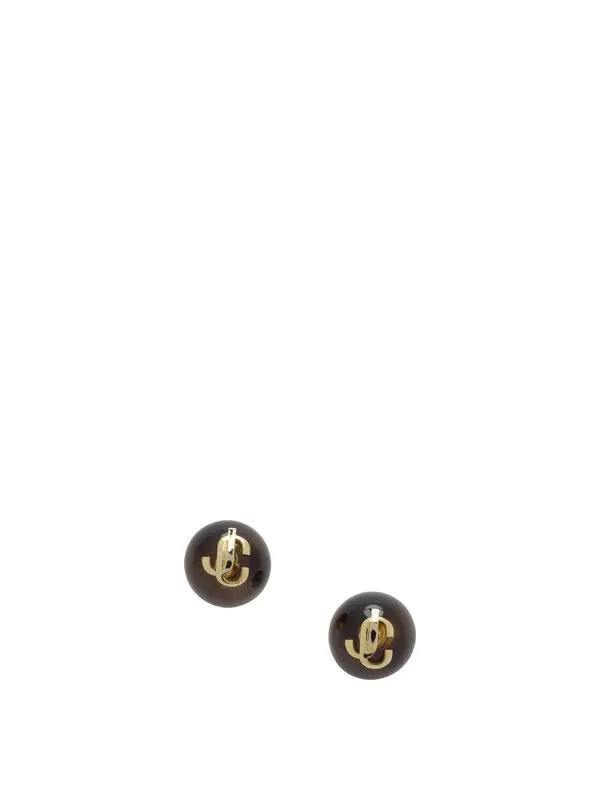 JIMMY CHOO Jc Stud Earrings With Resin Bead - Brown