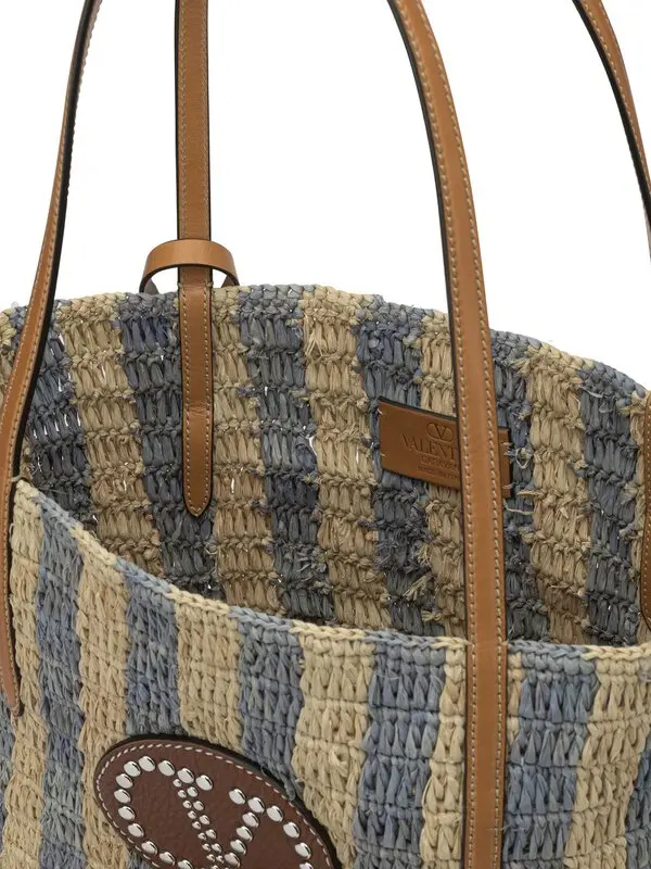 Valentino Garavani Vlogo Raffia Shoulder Bag