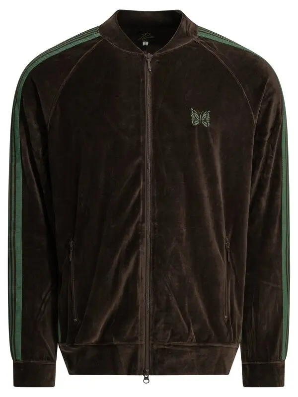 Needles Track Zippered Sweatshirt - Brown