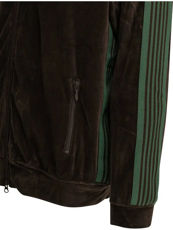 Needles Track Zippered Sweatshirt - Brown