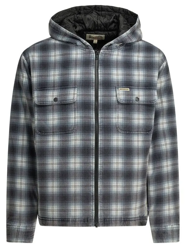 StÜssy Plaid Zip-up Hooded Sweatshirt