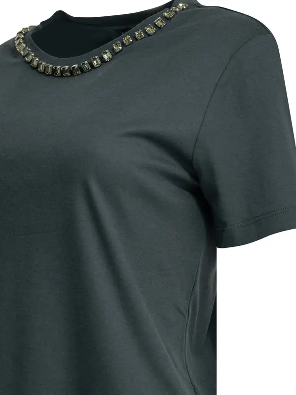Max Mara Jewel Embellished Crewneck T-shirt - Blue